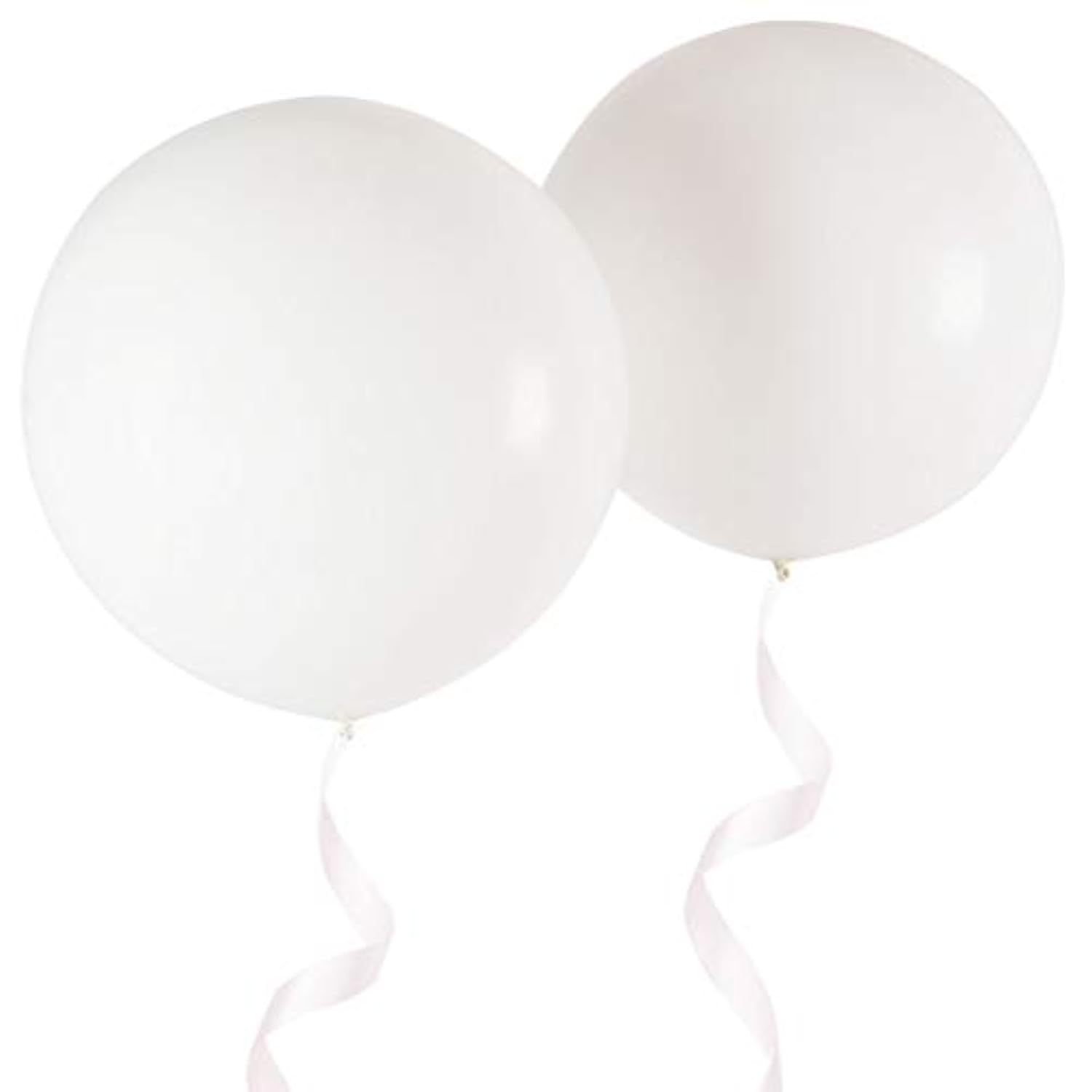 Giant 36 Inch White Balloons - Thick Latex White Big Round Balloons 6 ...