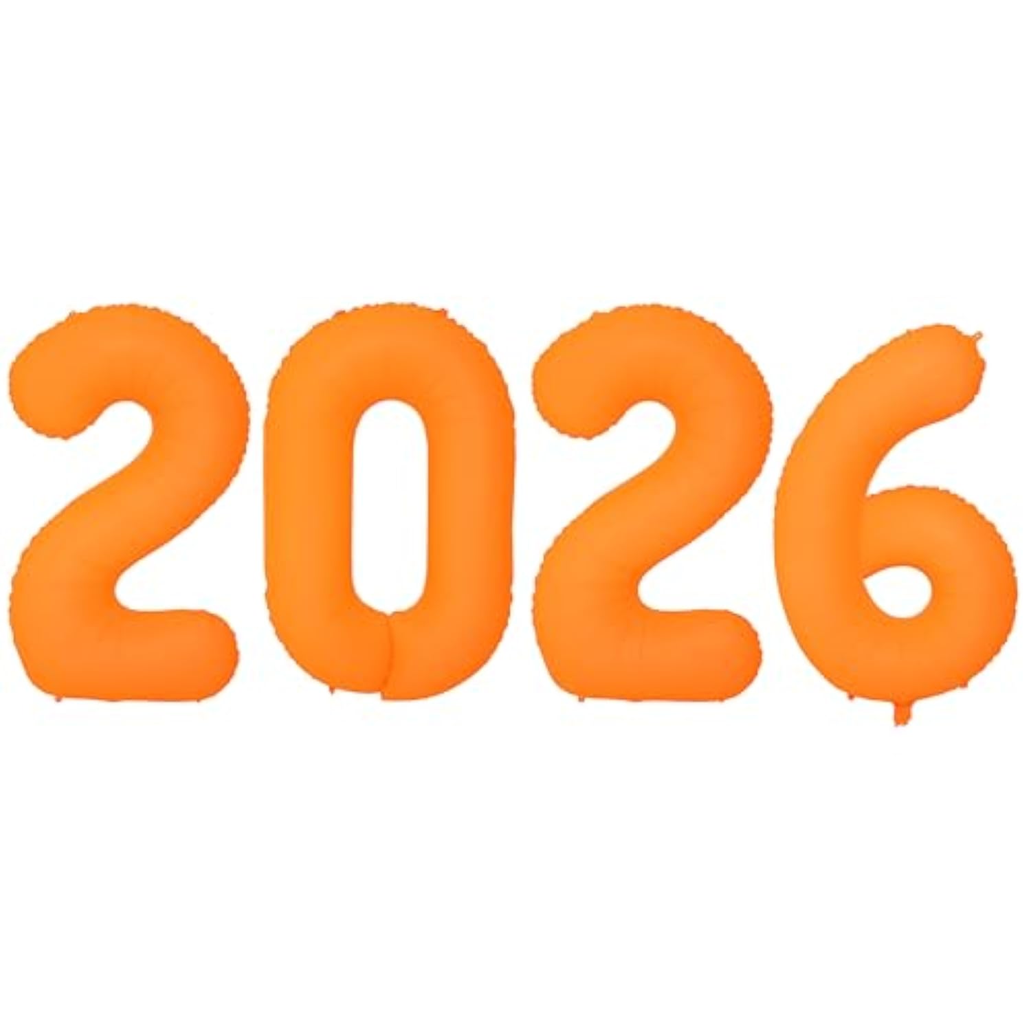 40 Inch 2026 Balloon Fluorescence Neon Orange Number 2026 Balloon Large ...