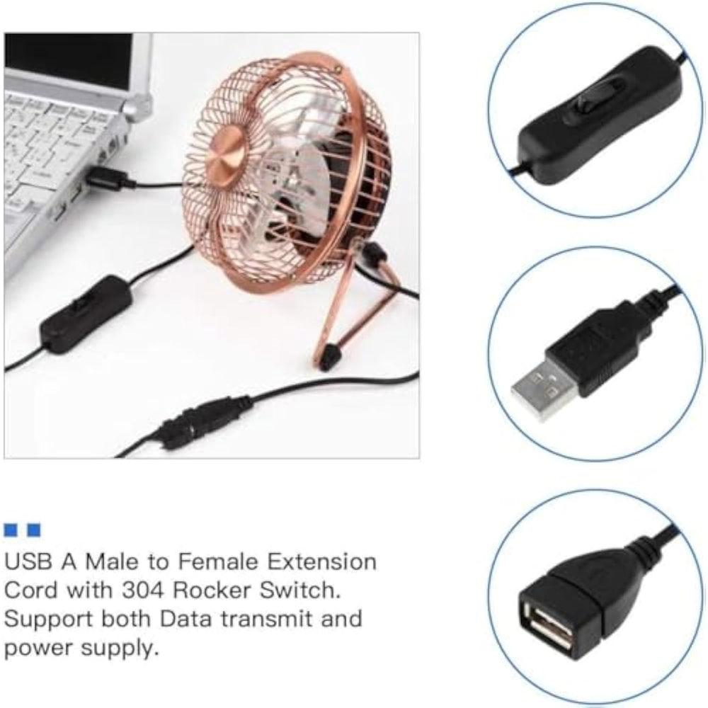 Usb Extension Cable 2Pcs With On/Off Switch Usb Male To Female Cable ...