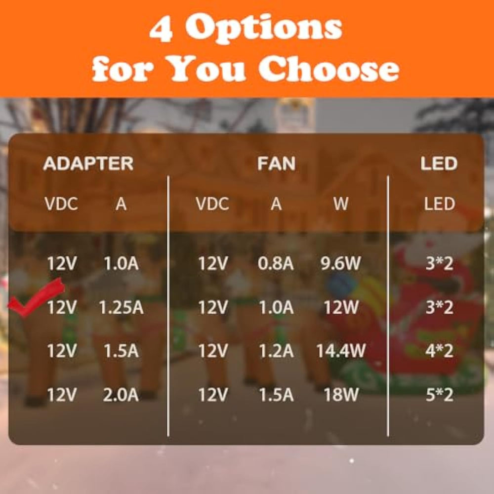 Inflatable Fan Replacement 12V 1.0A, Mini Air Blower Fan With 12V 1.25A ...