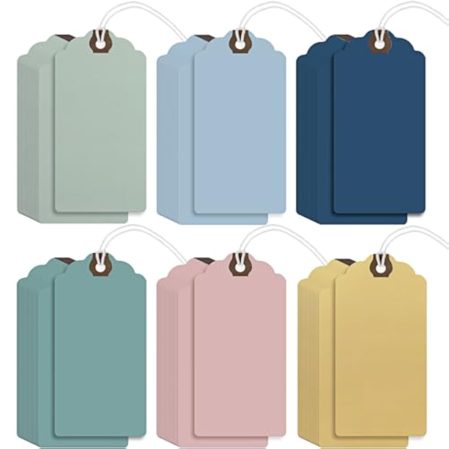60 Pcs 4 3/4-In X 2 3/8-In Blank Large Paper Gift Tags With String And ...