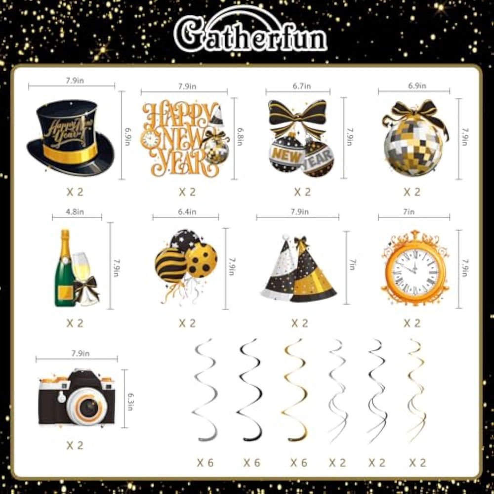 Happy New Year Party Decorations - New Years Eve Party Supplies Kit ...