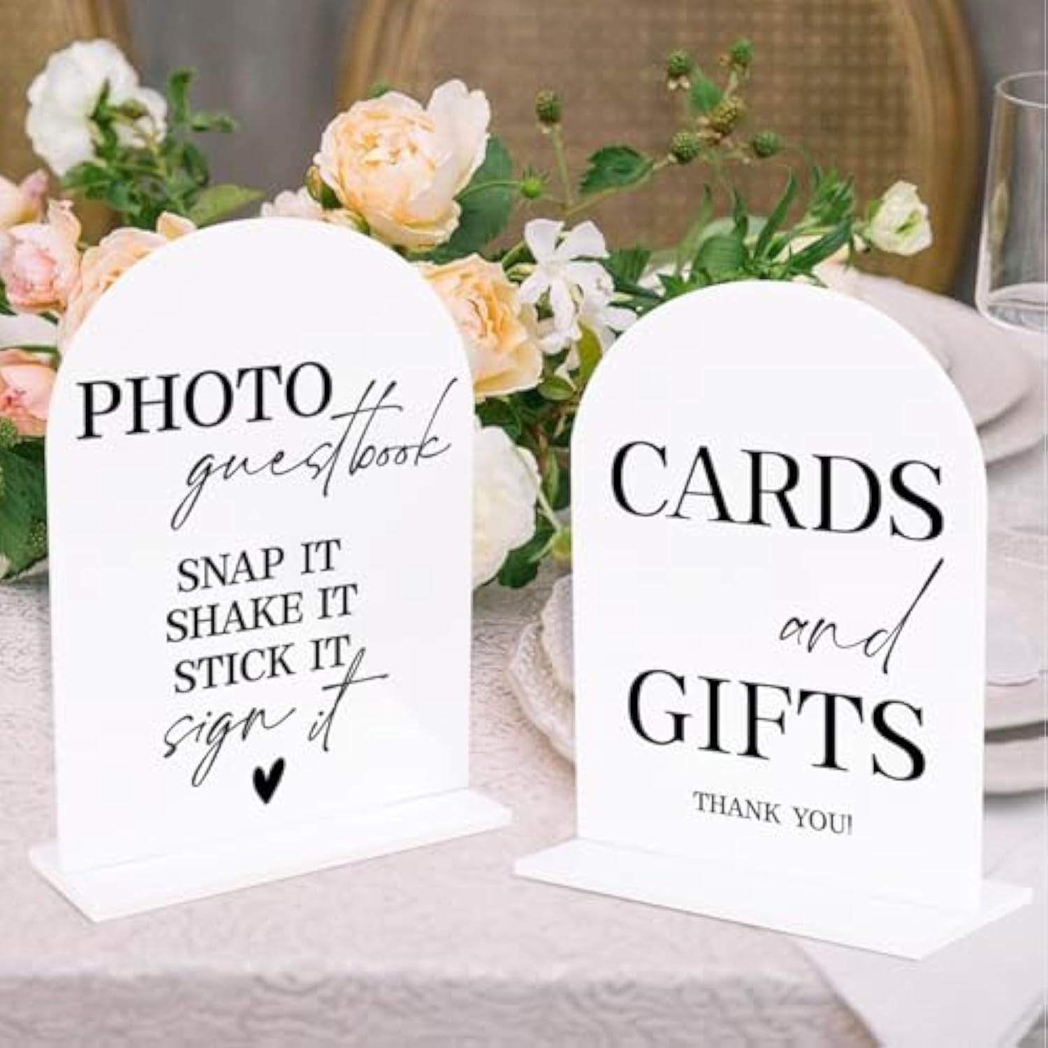 2Pcs Acrylic Wedding Signs For Ceremony And Reception, 5X7 Inch White ...