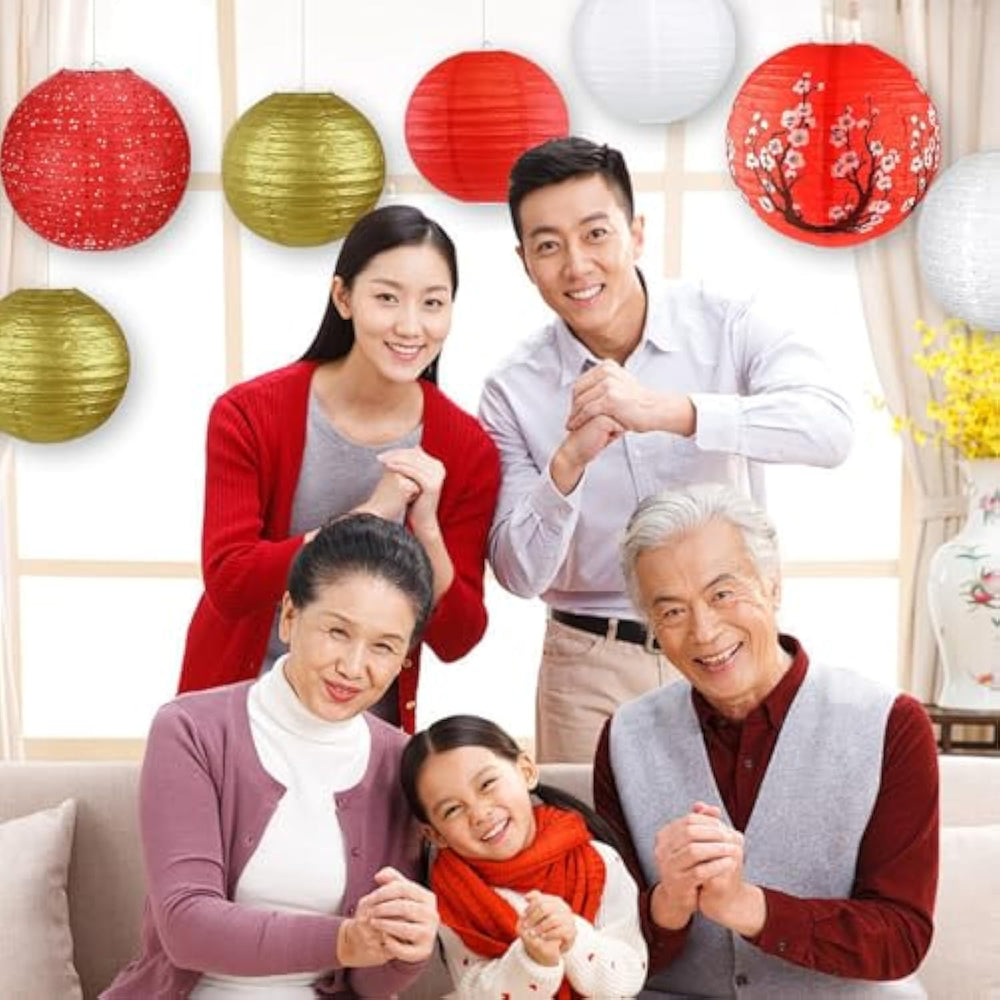 14Pcs Chinese Japanese Paper Lantern Assorted Sizes (8" 10" 12 ...