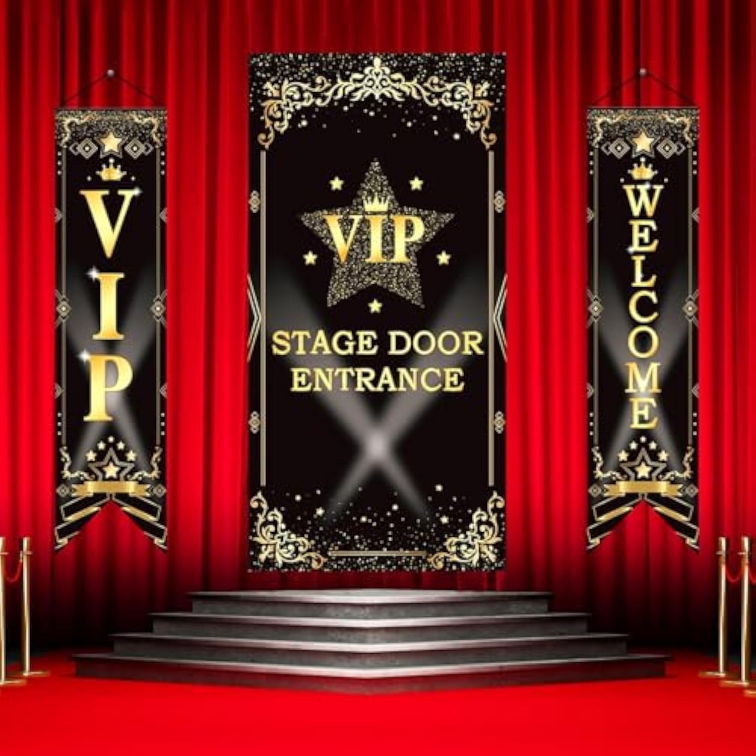 3 Pcs Vip Party Decorations Vip Stage Door Entrance Movie Night Banner ...