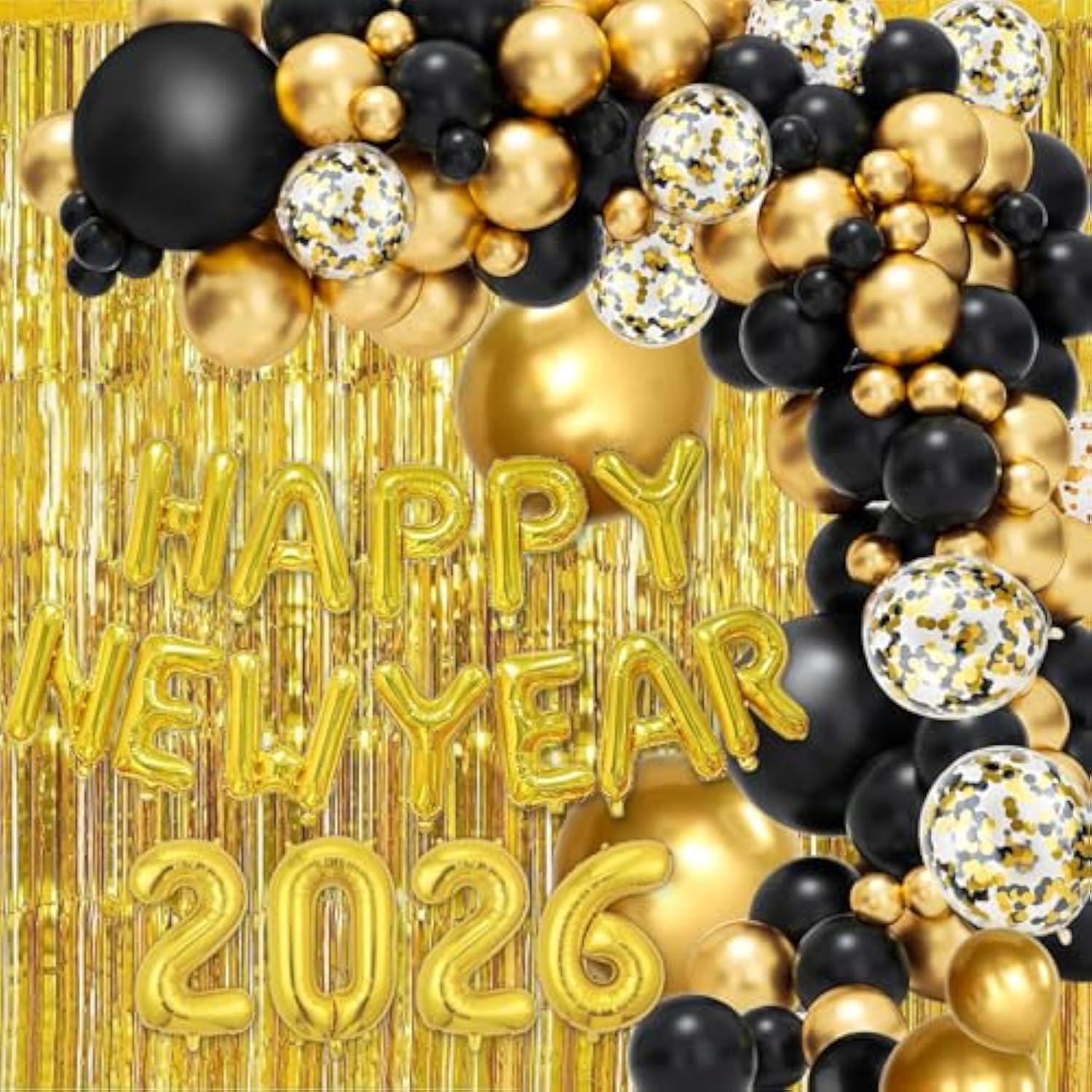 New Years Eve Party Supplies 2026 Balloons Arch Kit, Happy New Year ...