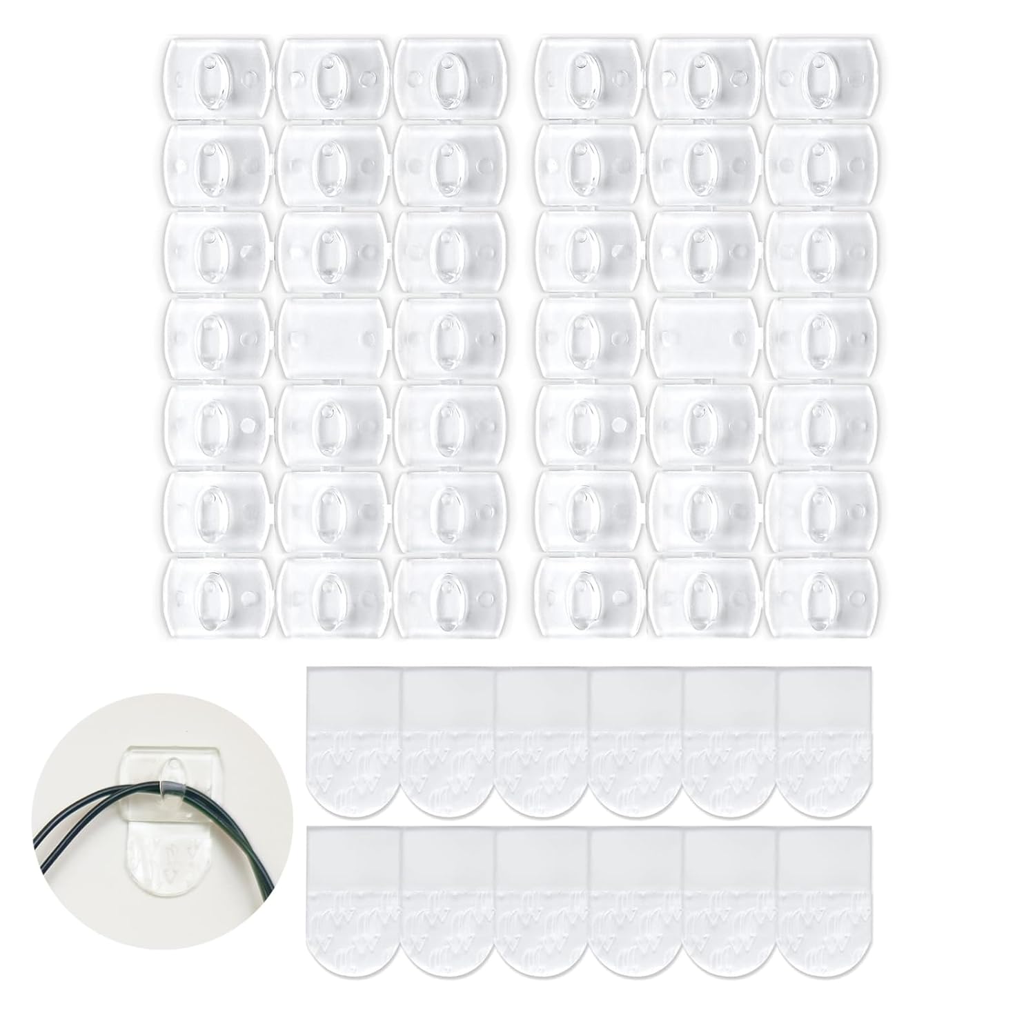 Indoor Mini Light Clips, 60 Clear Clips And 66 Removable Strips, Damage ...